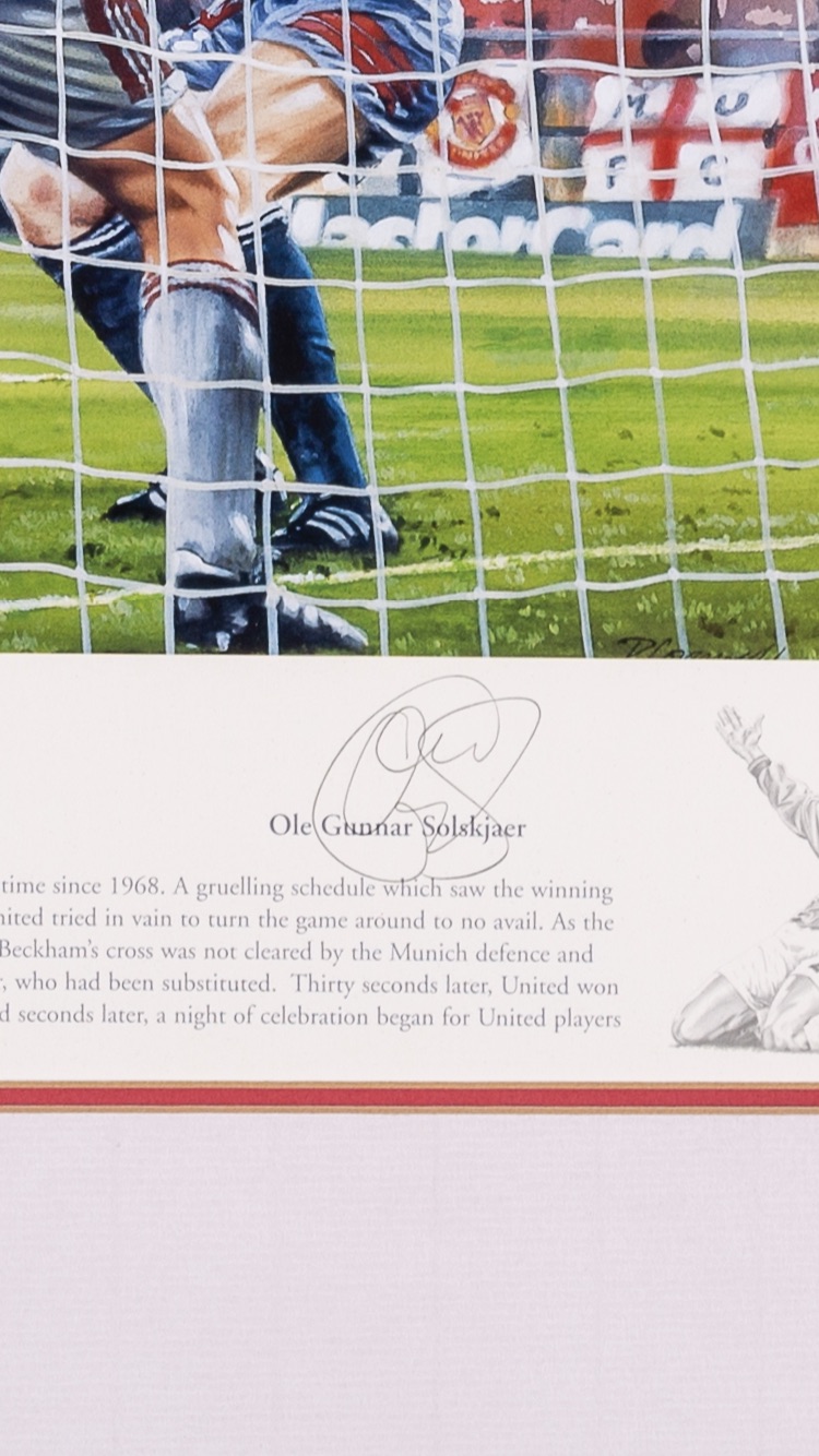 Ole Gunner Solskjaer Hand Signed Champions League Final 1999 The Treble ...